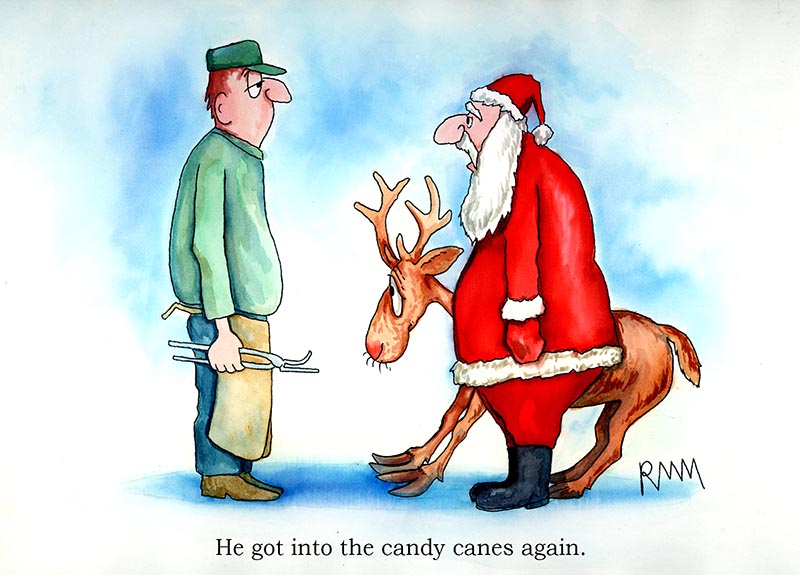 Rudolph is Foundered - He got into the candy canes again. Package of 10 ...